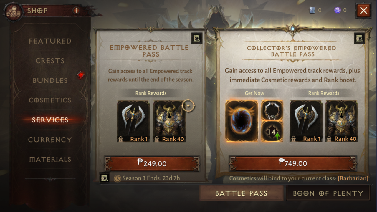Diablo Immortal: Season 3 Battle Pass Rewards - Player Assist | Game ...